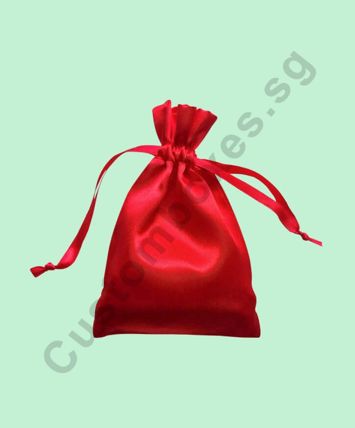 Canvas Ribbon Drawstring Pouch - Custom Boxes Singapore